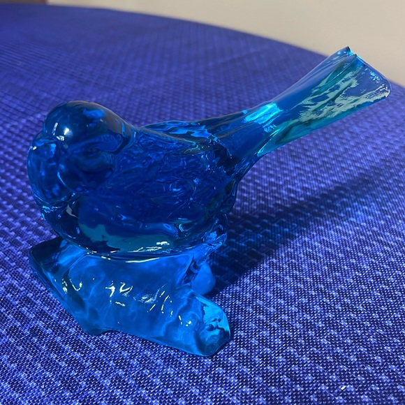 Fenton | Art | Fenton Turquoise Blue Bird On Log Figurine 205 | Poshmark